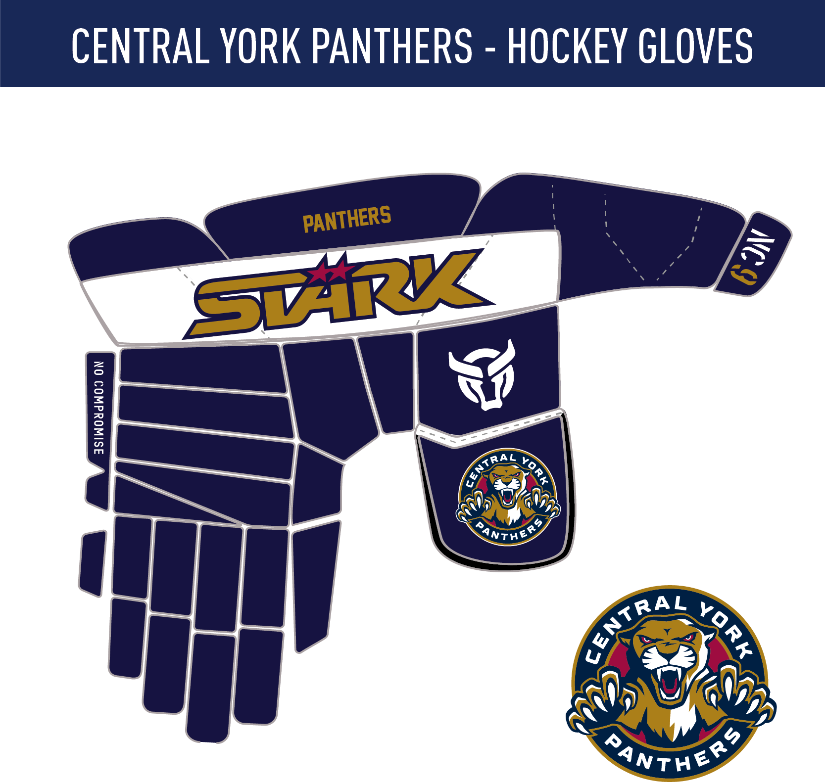 CYGHA PANTHERS - CUSTOM MADE NC9 MFG TEAM GLOVE – Stark Hockey